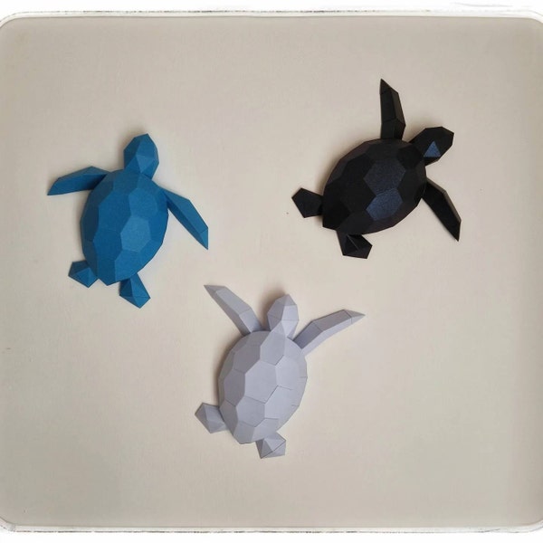 Papercraft Turtles, Paper Craft Turtle Model, Tortoise PDF Template, 3D ...