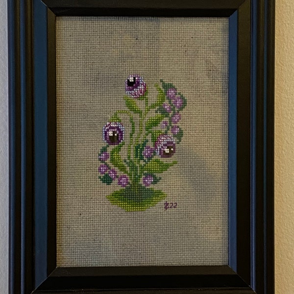 Creepy Floral Cross Stitch Pattern Pdf Bundle, Gothic Embroidery Design ...