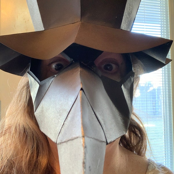 Plague Doctor Mask With Hat - DIY 3d Paper Craft, Digital Pattern in ...