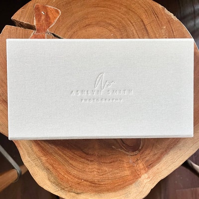 WHITE Linen Box 4x6 Photo and USB Box Off-white Ribbon Proof Print ...