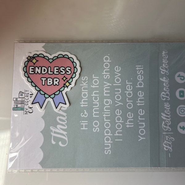 MINI Endless TBR Book Club Sticker L Bookworm Sticker Bibliophile ...