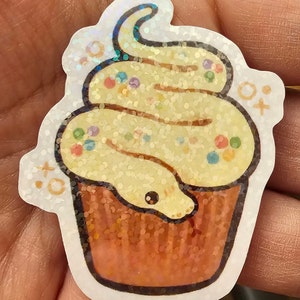 Holographic Cupcake Snake Sticker / Cup-snake Sticker / Cute Ball ...