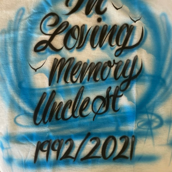 Airbrush T Shirt in Loving Memory Memorial Design - Etsy