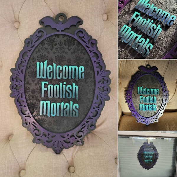 Welcome Foolish Mortals Door or Wall Hanger Decor Sign - Etsy