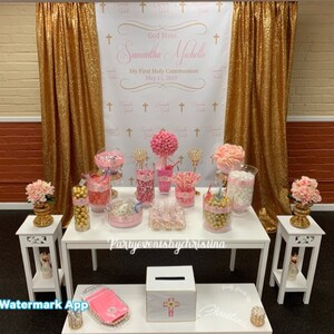 First Communion Photo Booth Backdrop Custom Step and Repeat - Etsy