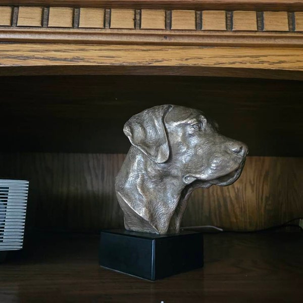 Labrador Retriever Statue, Cold Cast Bronze Sculpture, Marble Base ...