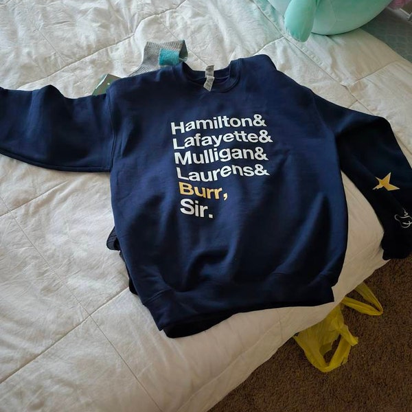 Broadway Sweatshirt, Custom Name on Sleeve Hamilton Sweatshirt ...