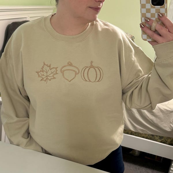 Embroidered Pumpkin Sweatshirt Cute Fall Hoodie Cozy Fall Hoodie ...