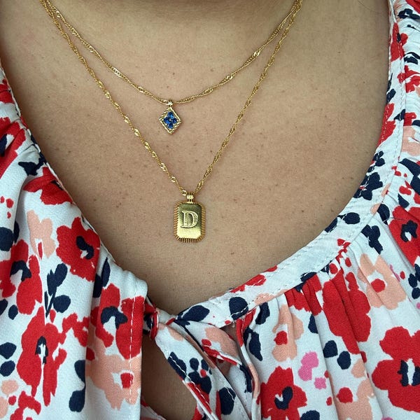 Initial Signet Pendant Necklace by Caitlyn Minimalist • Personalized ...