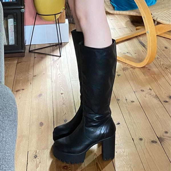 GIANMARCO LORENZI Pointy Platform Overknee Boots GML Luxory 39,5 - Etsy