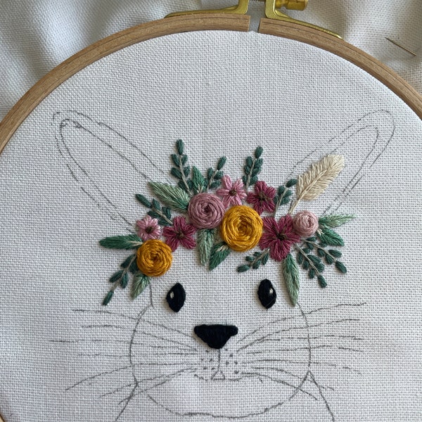 STICKKIT, OSTERHASE, Hase, Sticken, Stickbild, Stickset, Sticken DIY ...