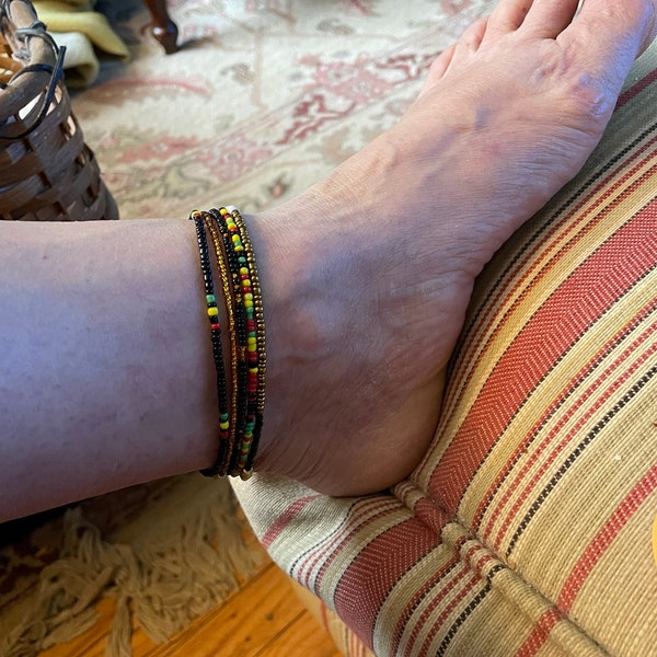 Beaded Anklets - Assorted Colors - African Jewelry - Anklets - Pastel ...