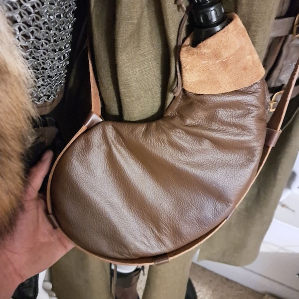 Leather Flask Wineskin, Medieval LARP Quality Water Bag /P/ (AB) - Etsy