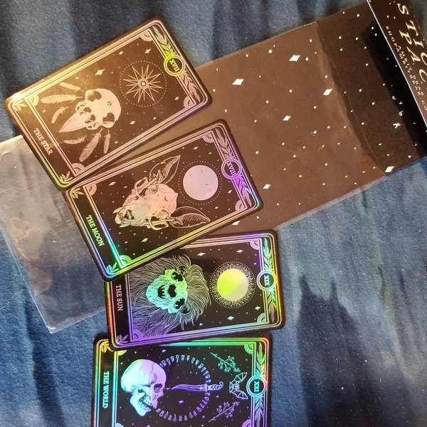 Celestial Sticker Pack, Marigold Tarot Holographic: the Star, the Moon ...
