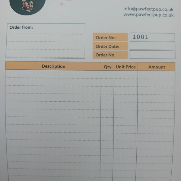 A5 Personalised Invoice Book Pad, Custom Name CR Pad Print Receipt ...