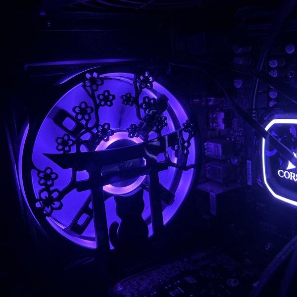 Cat Under Tori - RGB Gaming Computer Fan Shroud/ Grill /cover - Custom ...