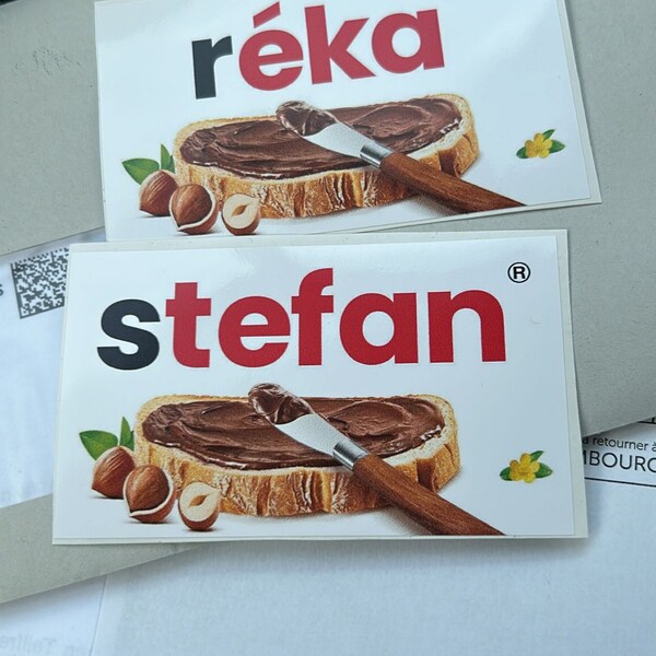 Personalised Chocolate Spread LABEL VINYL STICKER Funny Novelty Gift ...