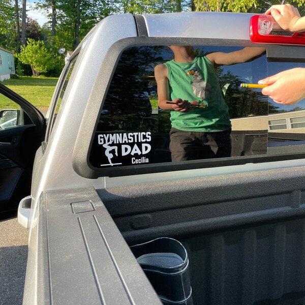 Personalized Gymnastics Dad Vinyl Decal, Custom Gymnastics Sticker ...