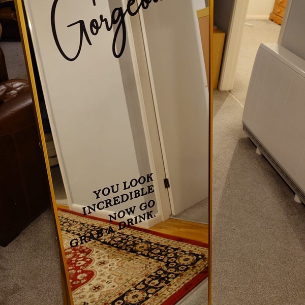 Hello Gorgeous Wedding Mirror Sticker - Personalised Names, Selfie ...