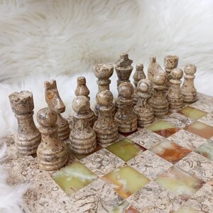 Premium Handmade Chess Set, Marble Chess Game, 30 Cm X 30 Cm Chess ...