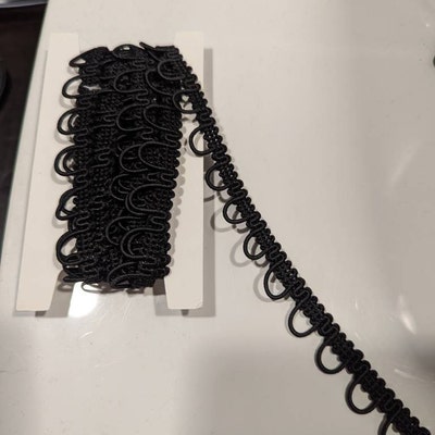 2-yards Petite Braid Trim With Elastic Button Loop for Costume, Crafts ...