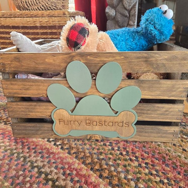 Large Personalized Dog Toy Basket Gift for Dog Lover Personalized Dog ...