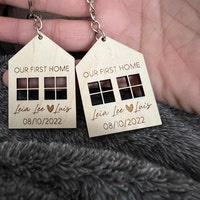 Personalized First Home Keychain Set, Custom Engraved Keychain ...