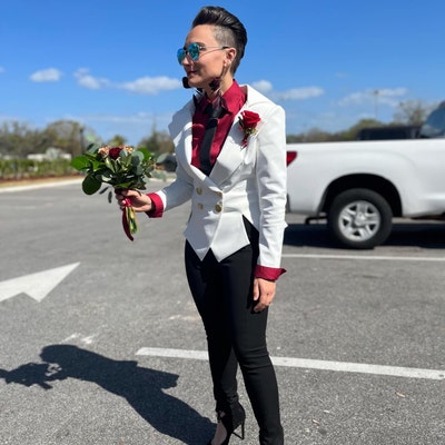 Formal Womens White Tailcoat, Tuxedo Tails Women, Black Tailcoat ...