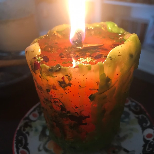 Road Opener Fixed Pillar Candle With Herbs and Oils Hoodoo - Etsy