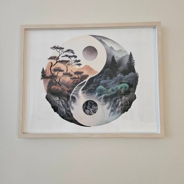 Abstract Yin Yang Print, Balance Wall Art, Zen Printable, Spiritual ...