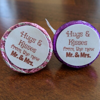 108 .75 Personalized Wedding Labels Candy / Hershey Kiss / Favors ...