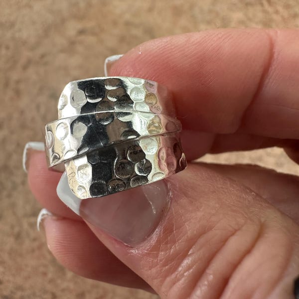 Flower Design Silver Spinner Ring, Handmade Jewellery, Designer Ring, 925 Sterling Silver Ring ...