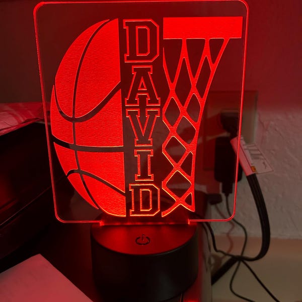 Basketball Personalized LED Light - Etsy