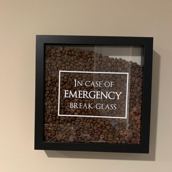 In Case of Emergency Break Glass Coffee Lover Vinyl Sticker Decal | for ...