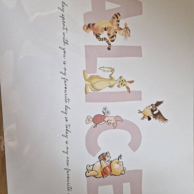 Winnie the Pooh Personalised Name Print Winnie the Pooh Nursery New ...