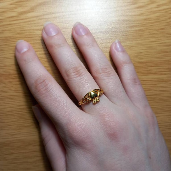 Sterling Silver Claddagh Ring, Gold Celtic Knot Claddagh Ring, Irish ...