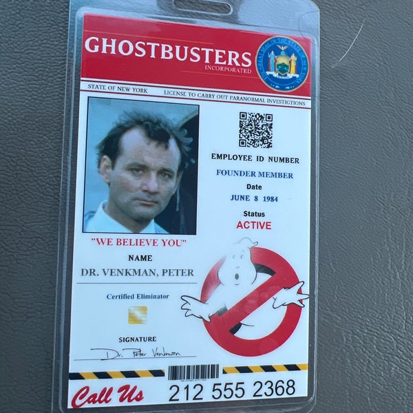 Ghostbusters 1984 Peter Venkman Custom Made I.D. Badge - Etsy