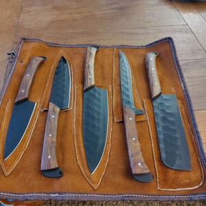 Damascus Steel Chef Set, Hand Forged Damascus Chef Set, Damascus Chef ...