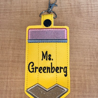 Personalized Crayon ID Badge Holder Pencil Employee ID Holder Teacher ...