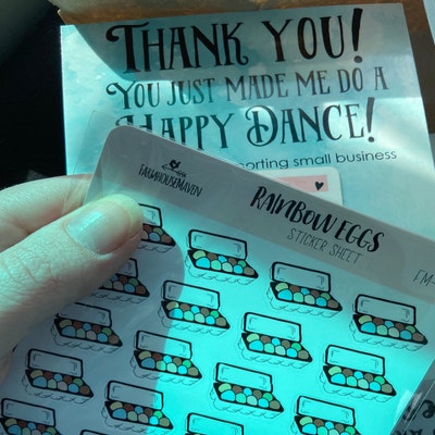 Rainbow Egg Stickers Free Shipping Egg Carton Stickers - Etsy