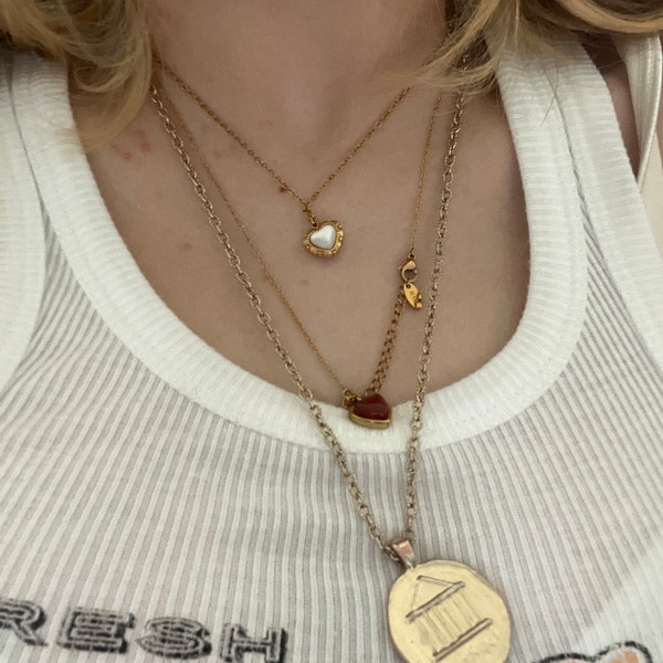 Gold Heart Necklace, Waterproof Tarnish Resistant Necklace, Mother of ...