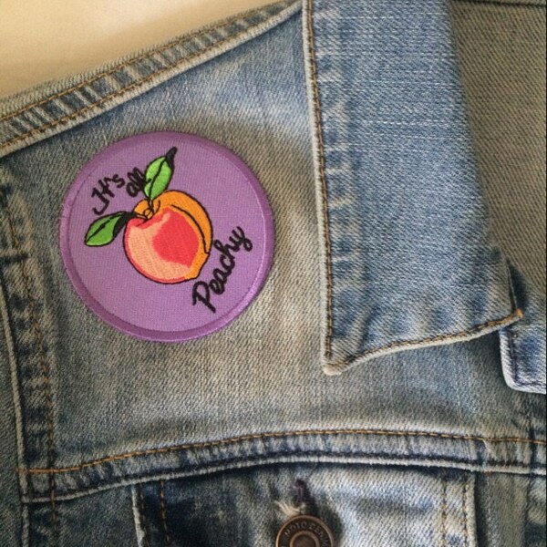 Its All Peachy! Embroidered Peach Patch, Fruit Patch, Iron on Patch ...