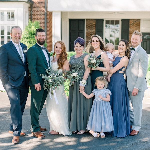 Boho Dusty Blue Flower Girl Dress, Rustic Smoke Blue Tulle, Will You Be ...