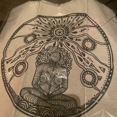 Linen Altar Cloth Mother Earth Crystal Grid Cloth the Goddess Divine ...