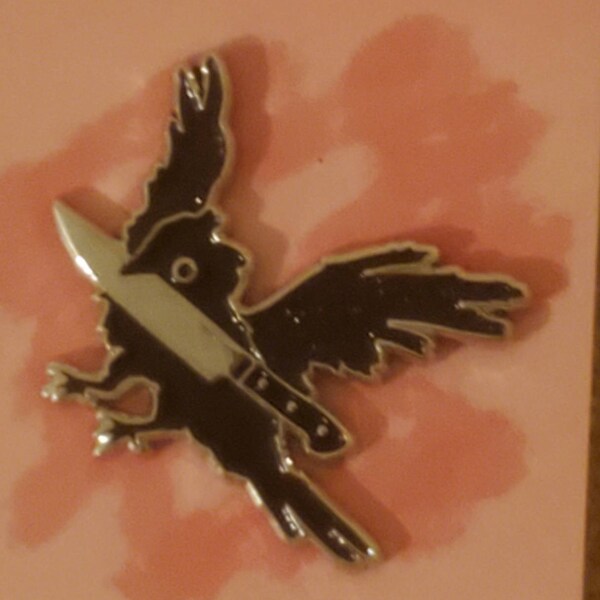 Stabby Crow Enamel Pin - Etsy