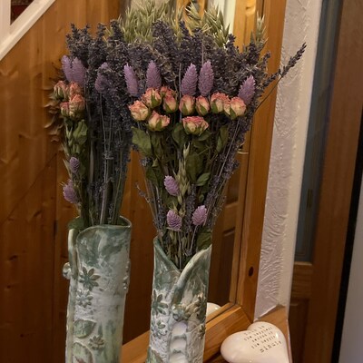 Dried Rose & Lavender Bouquet Everlasting Flower Arrangement Bridesmaid ...