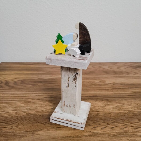 ANGEL STAND Antique White Wood -compatible to Fit a Willow Tree Angel ...