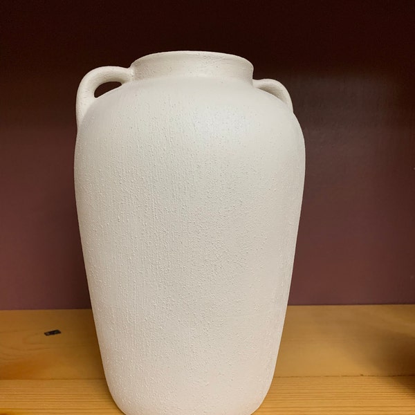 Rustic Ceramic Vase: Stone Effect Pottery, Farmhouse Decor - Etsy
