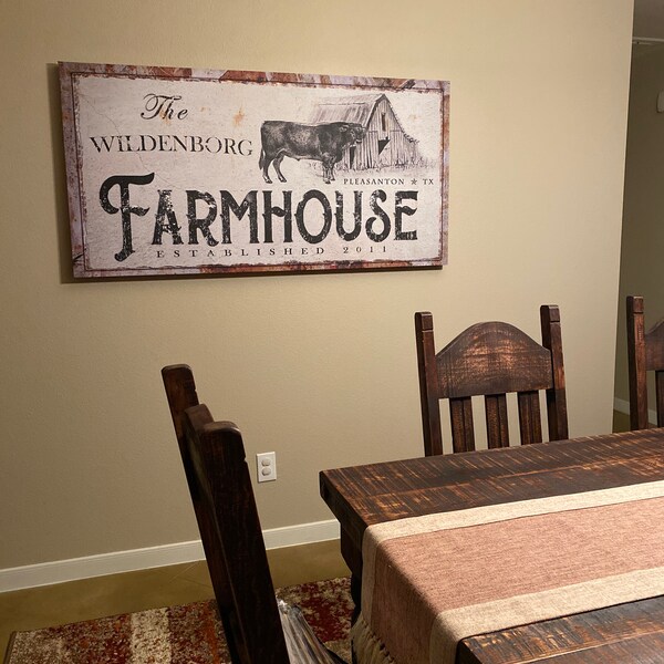 Farmhouse Sign | Cattle Sign | Farmhouse Decor Custom Canvas | Farm ...