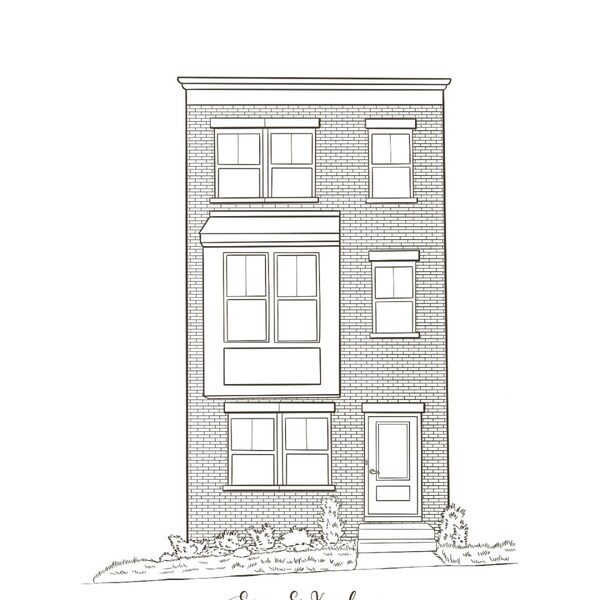 Custom House Line Drawing, Custom House Sketch, Drawing From House ...